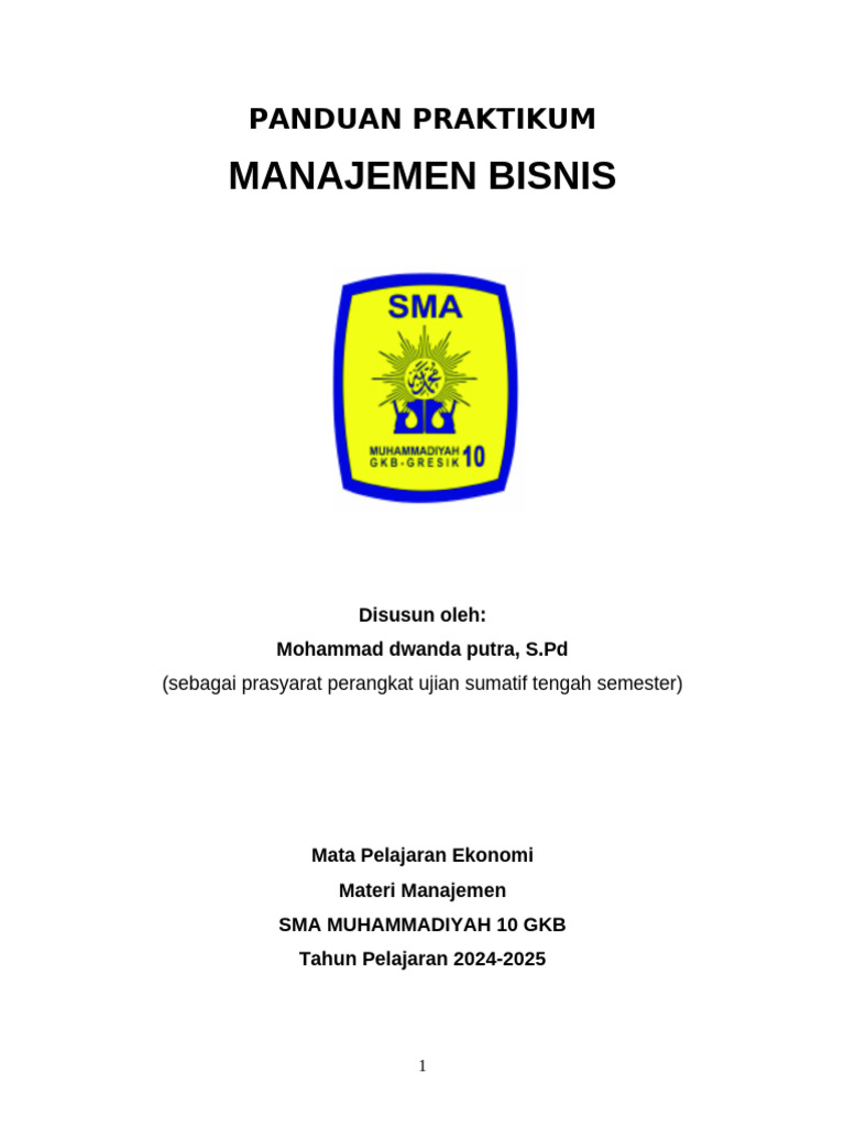 PANDUAN PRAKTIKUM MANBIS 2021 | PDF
