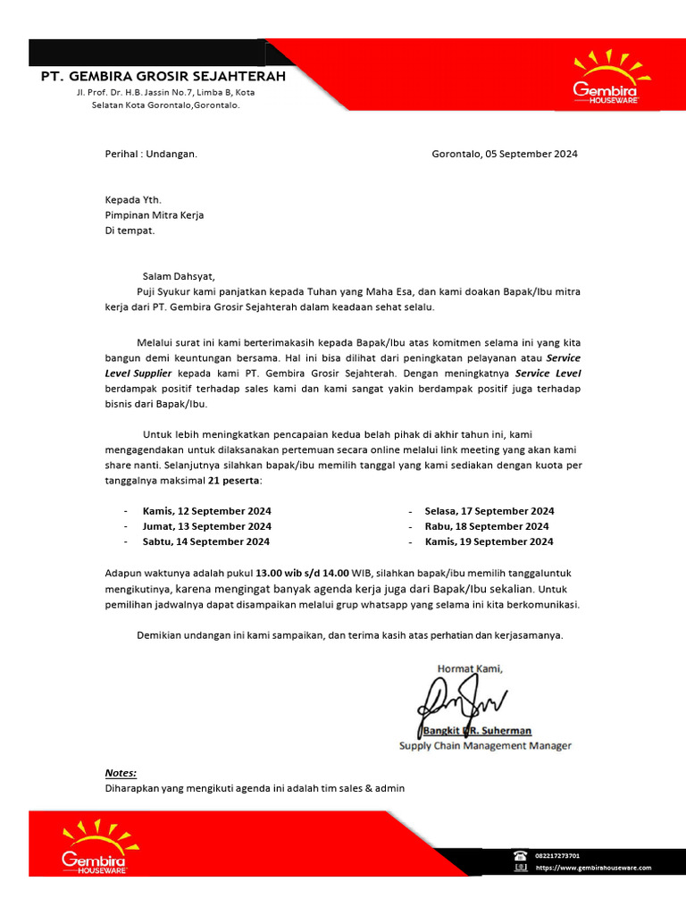 Undangan Online Meeting - Ronny | PDF