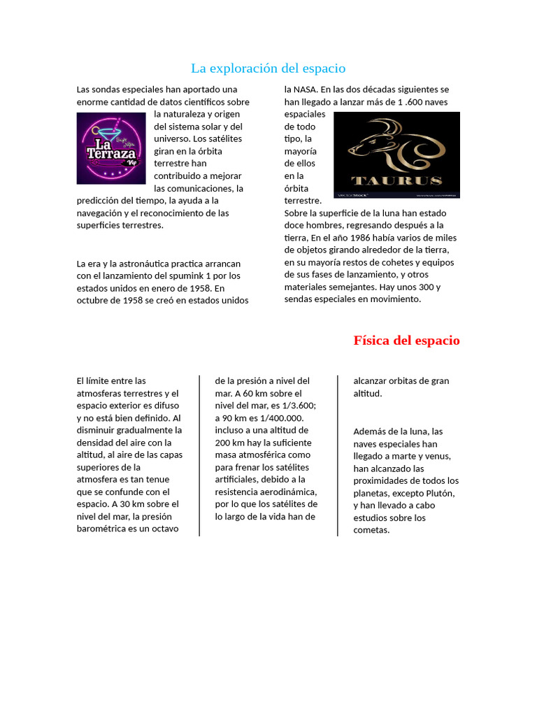 La exploración del espacio | PDF