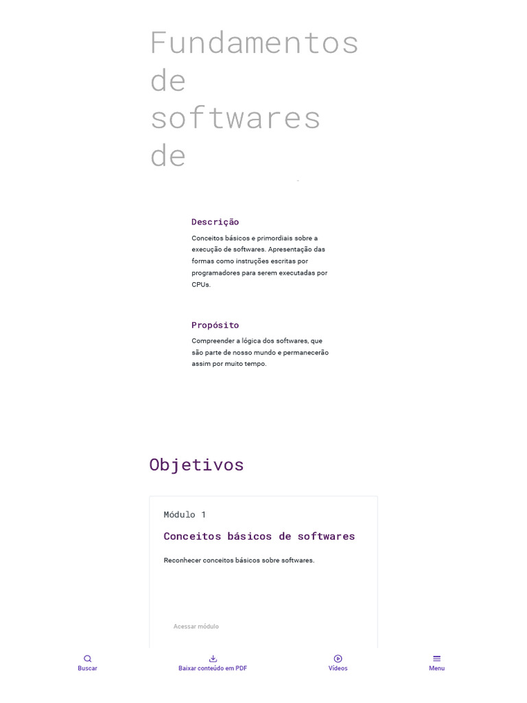 Fundamentos de Softwares de Computadores | PDF