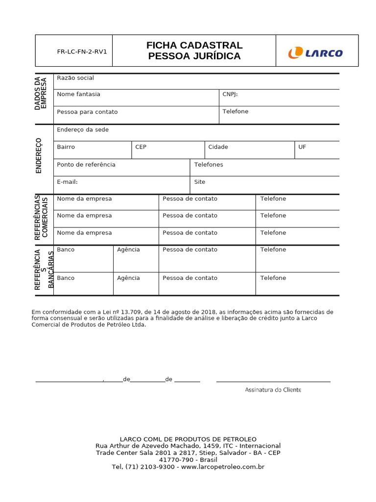 Ficha Cadastral Editavel | PDF