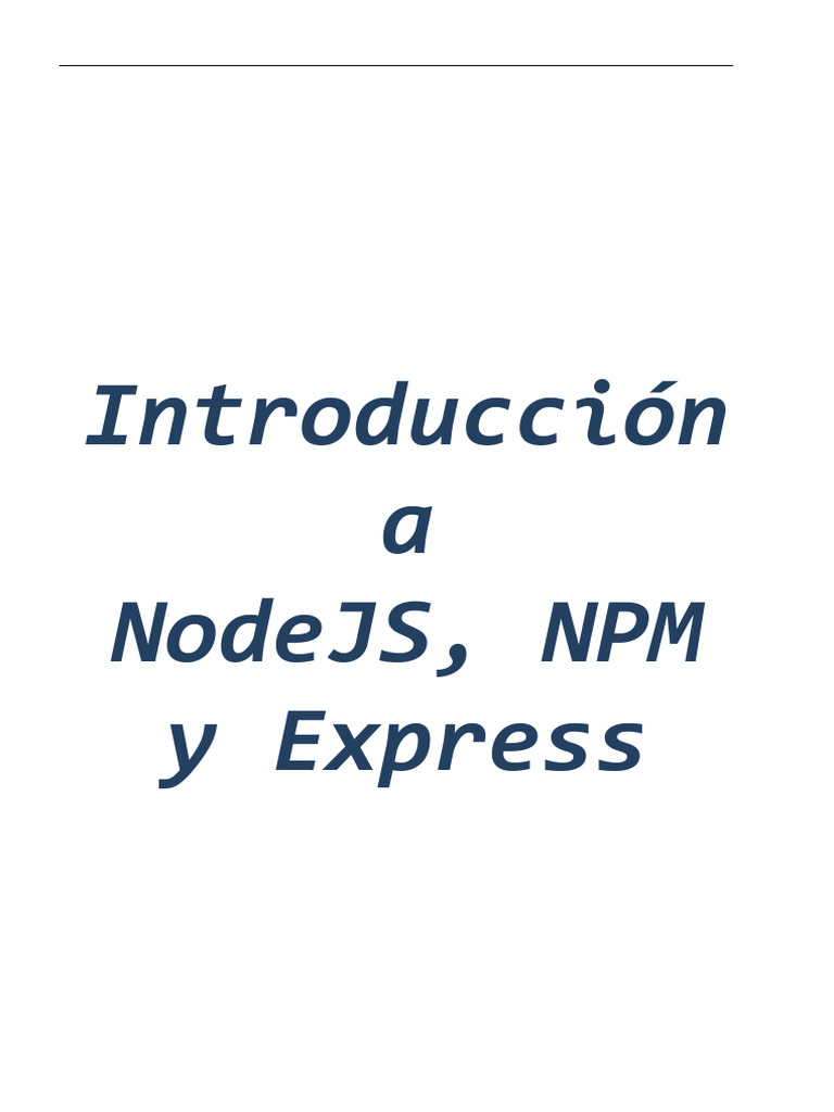 Introducción a NodeJS v2.0 | PDF