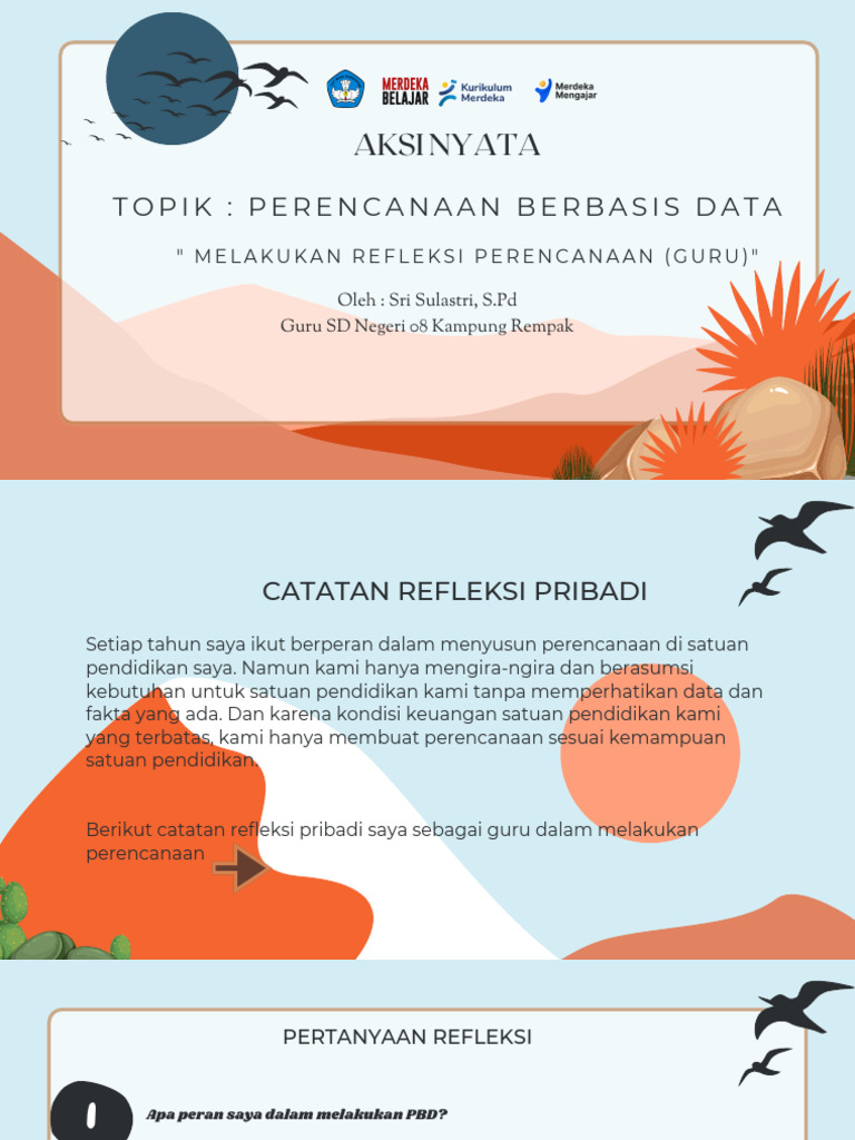 Sri Sulastri Perencanaan Berbasis Data Melakukan Refleksi Perencanaan | PDF
