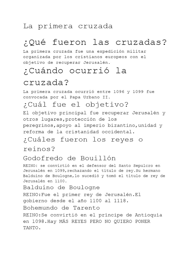 La Primera Cruzada | PDF