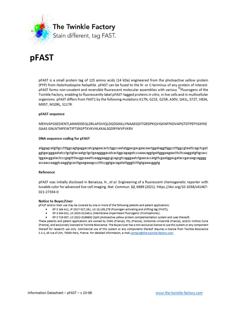 Sequence pFAST v23 08 | PDF