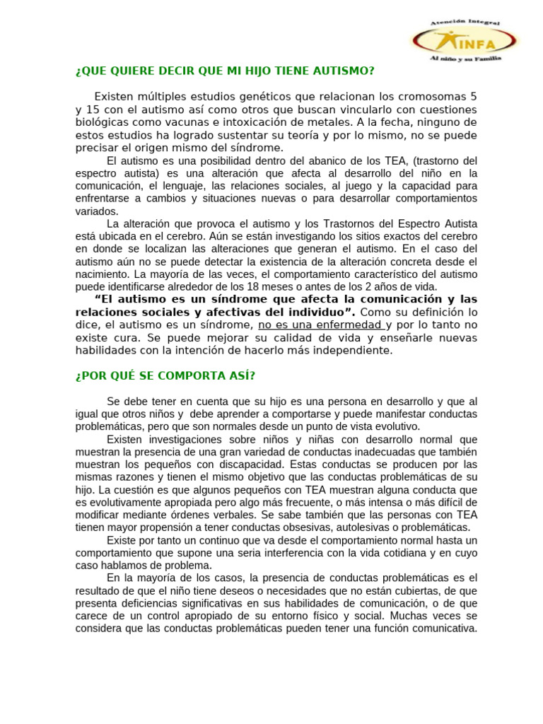 Que Significa TEA para Padres | PDF