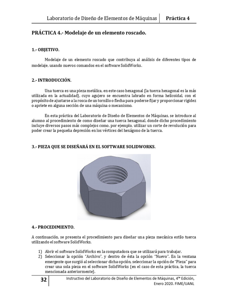 Instructivo Del Lab de Diseño de Elem de Maq E2020-P4 | PDF | Triángulo | Tuerca (Hardware)