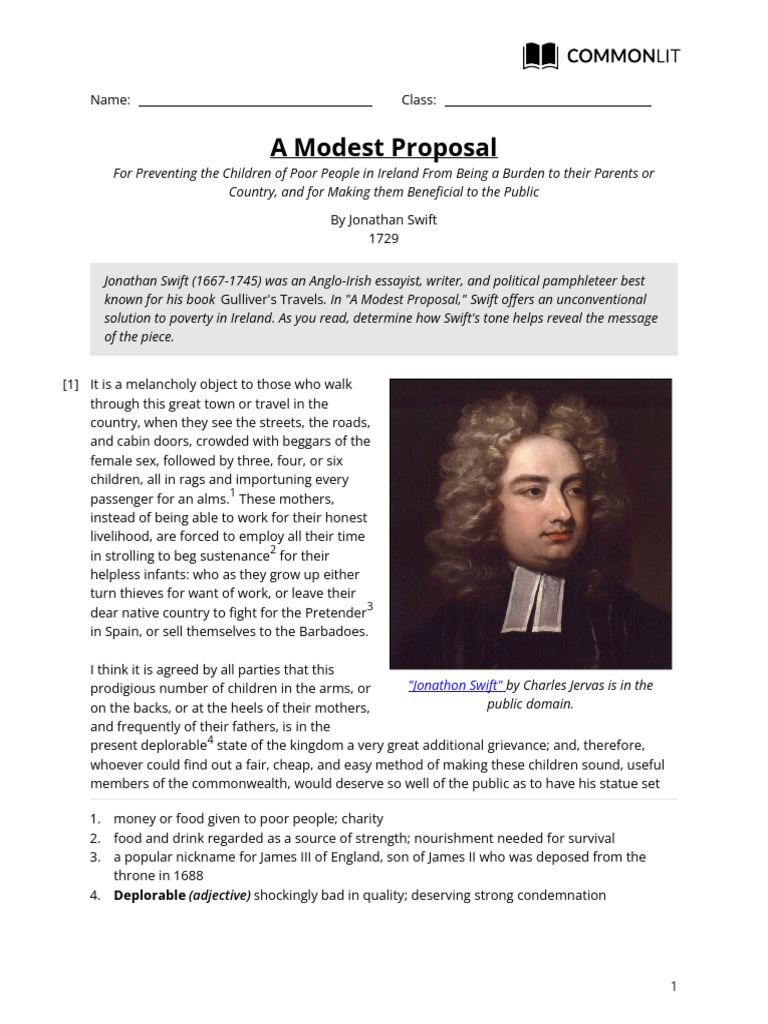 A Modest Proposal-Teacher-14 | PDF