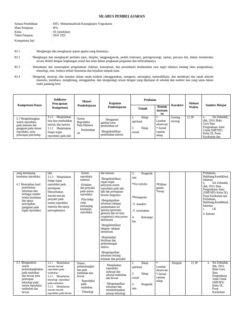 RPP Ipa Kelas 9 | PDF
