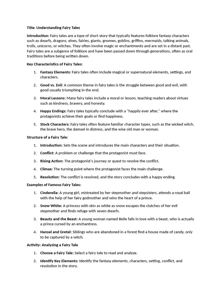 Fairy Tale | PDF