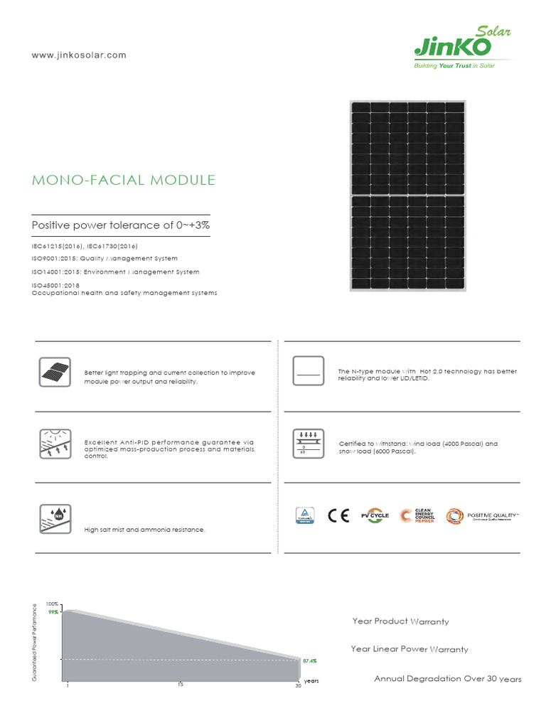 Jinko Solar 440W JKM425-445N-54HL4R-V | PDF