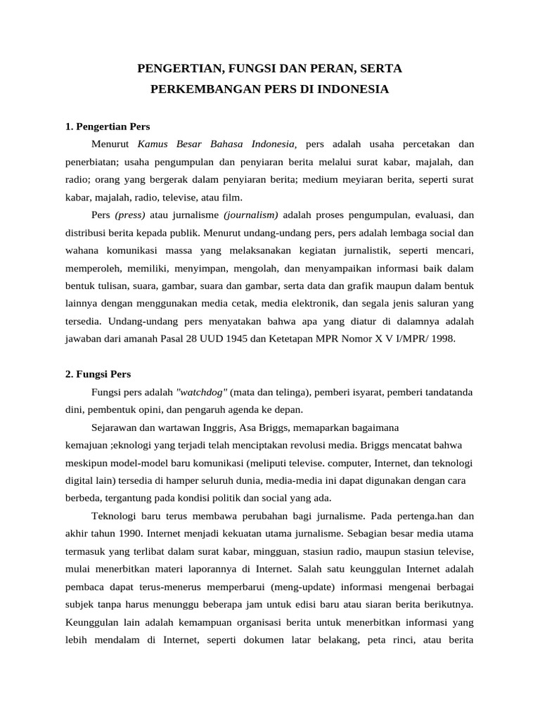 Makalah Kebebasan Pers | PDF