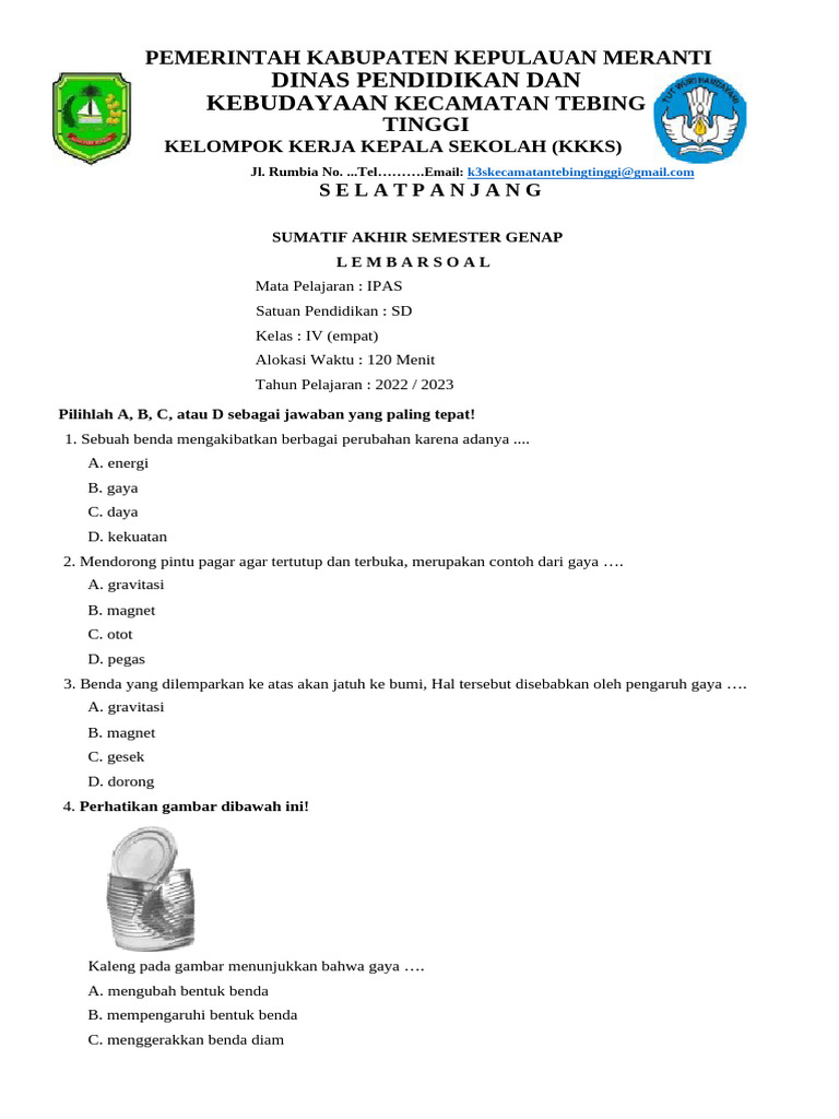 Revisi Soal Sas Ipas Kelas 4sd | PDF