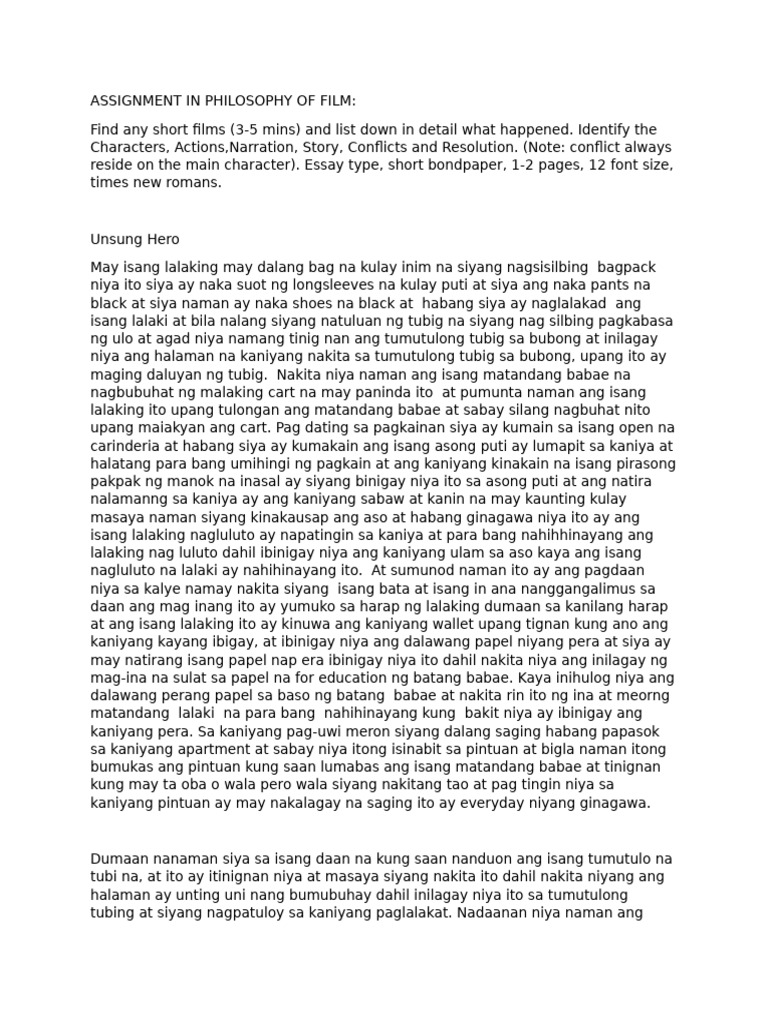 Philosophy of Film Reflection 1 | PDF