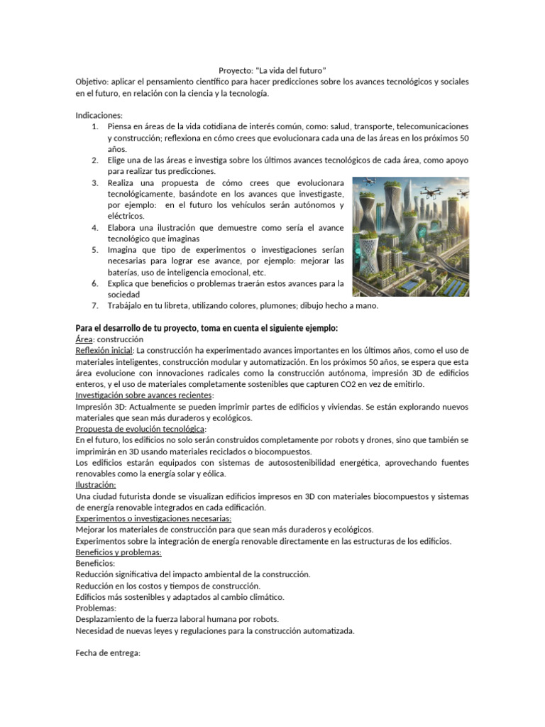 Proyecto La Vida Del Futuro | PDF | Energía renovable