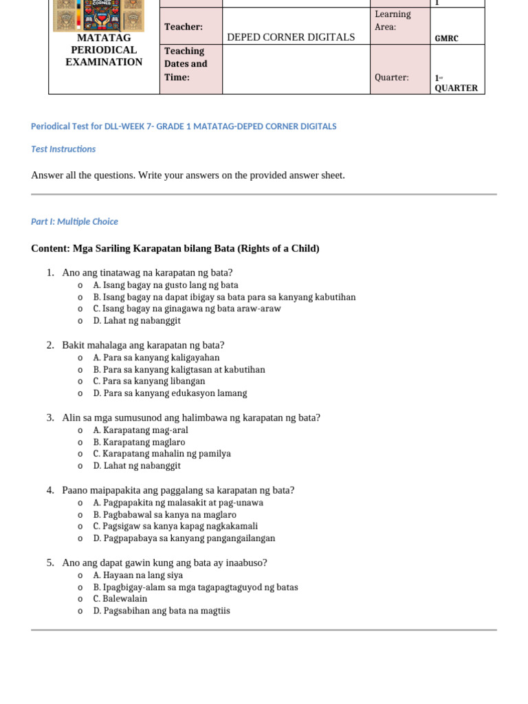 PT-WEEK 7-GMRC -DEPED CORNER DIGITALS | PDF