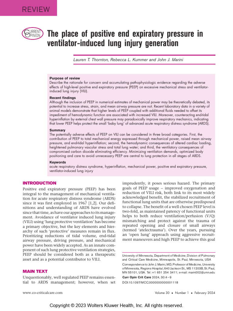 PEEP en VILI | PDF