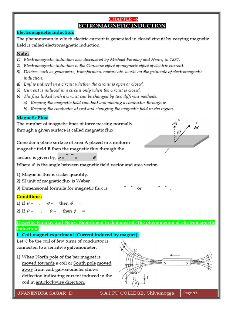 Electromagnetic Induction 2018 | PDF