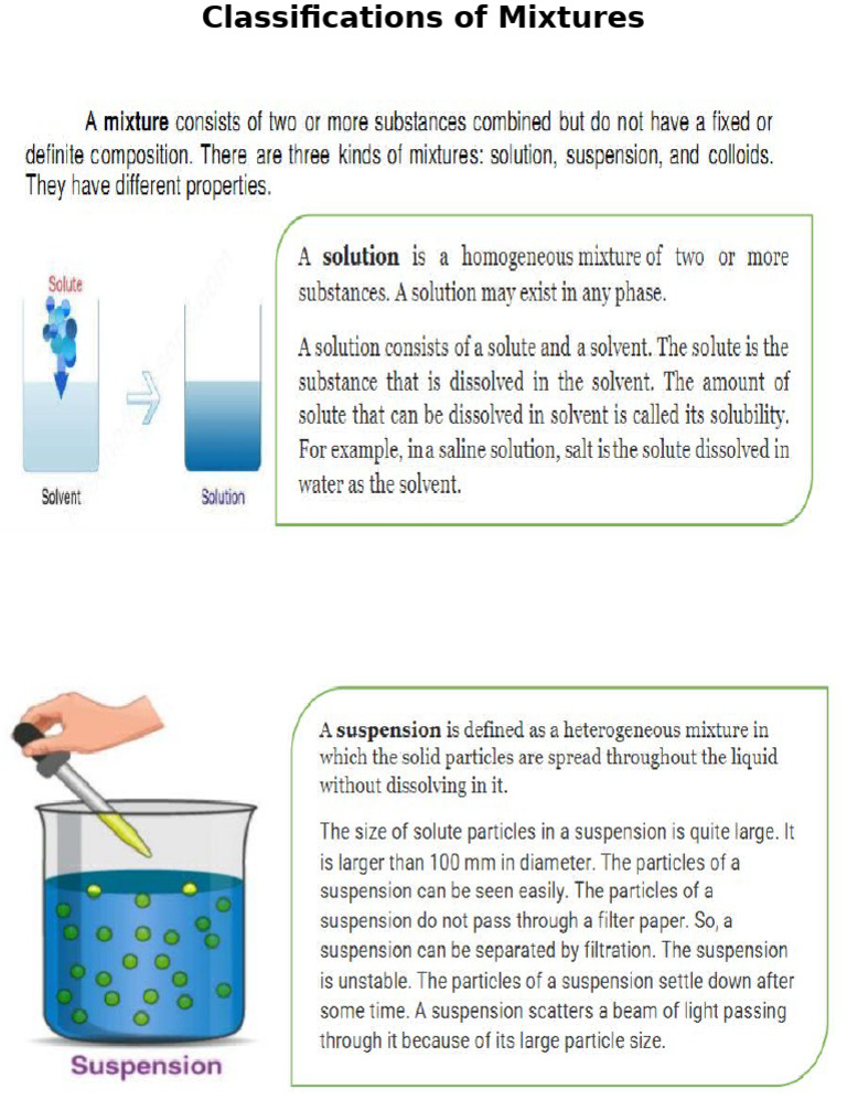 Classifications of Mixtures | PDF