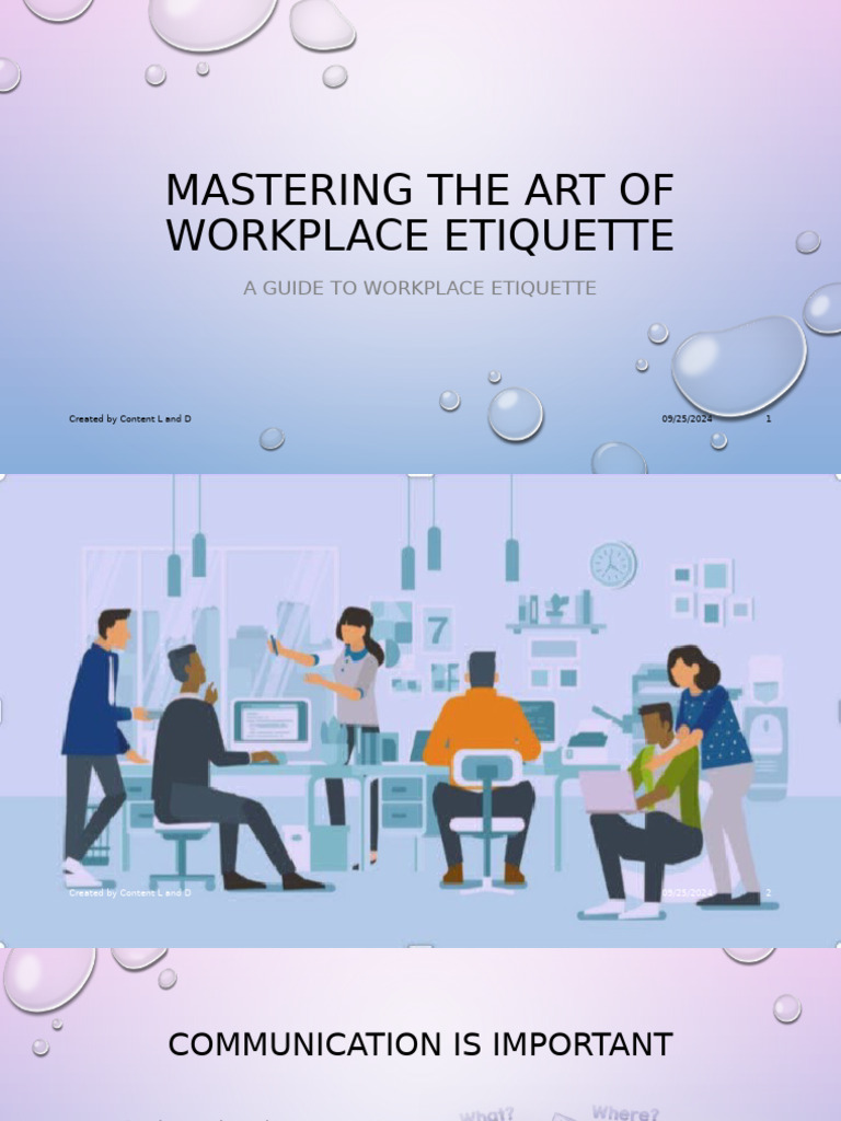 Office Etiquette Poster Mastering The Art Of Workplace Etiquette | PDF