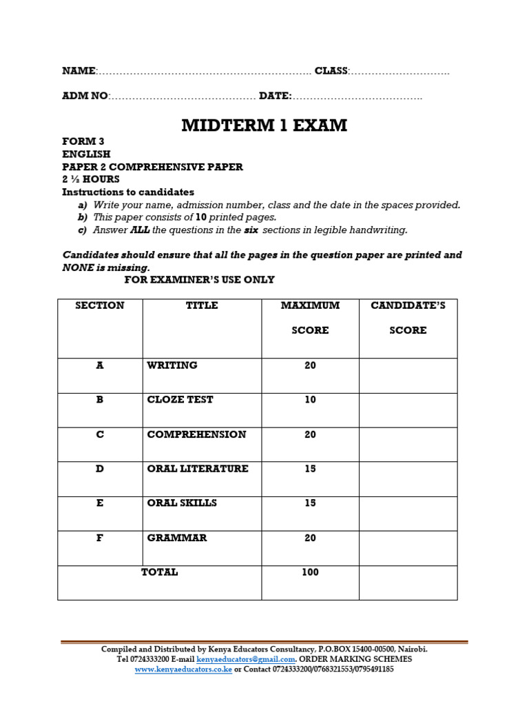 Eng F3 PP2 QNS | PDF