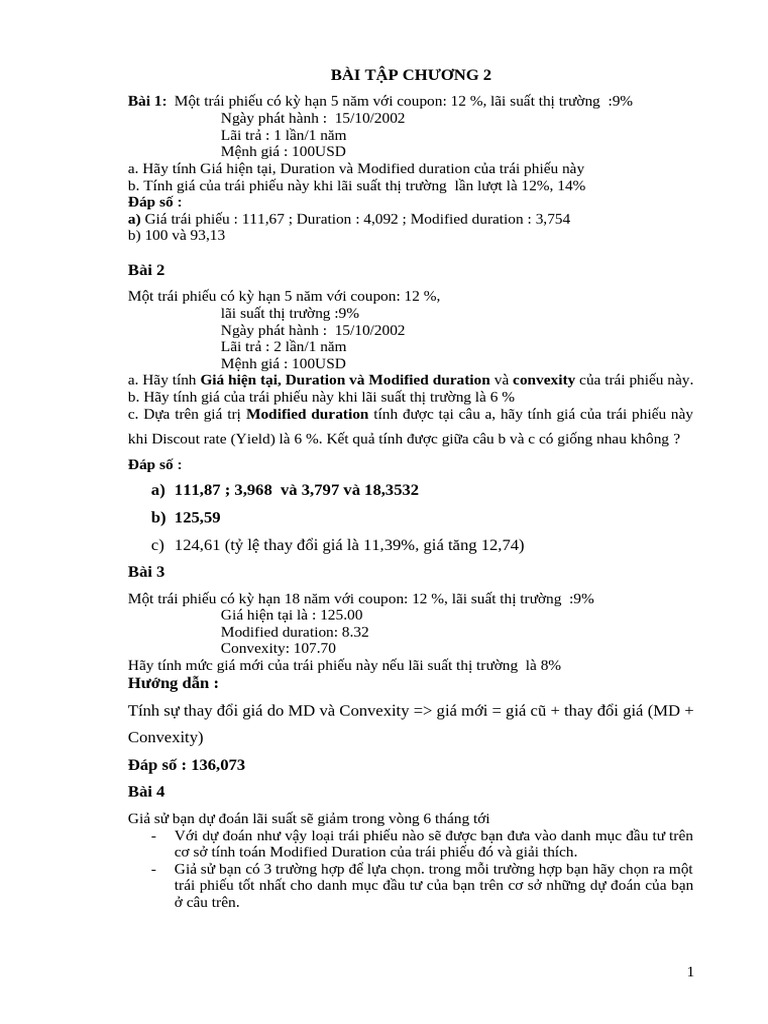 Bai Tap Chuong 2 | PDF