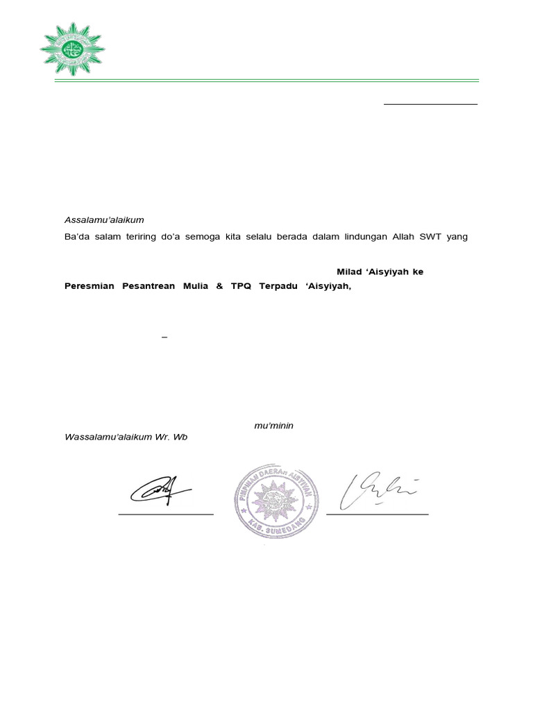 Undangan Milad BTM | PDF