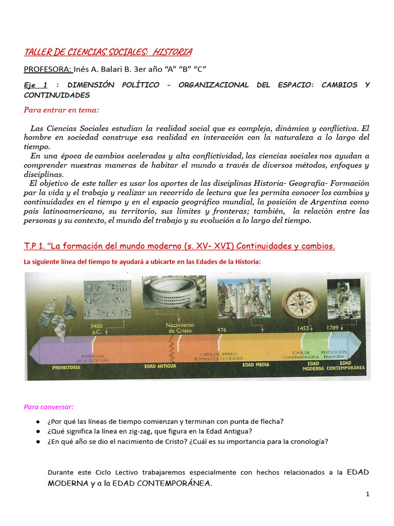 Formato Papel T P 1 La Formaci N Delskks Mundo Moderno S XV XVI Continuidades y Cambios Docx ...