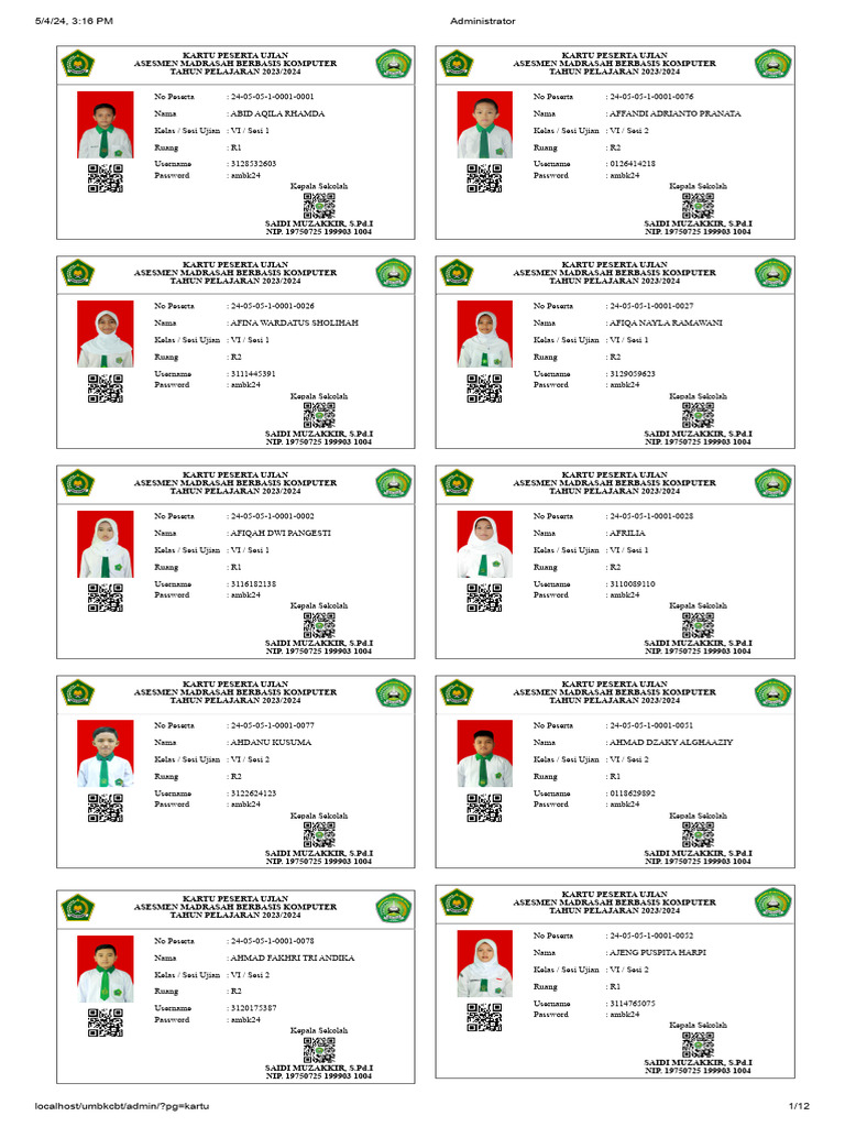 Nomor UMBK 2024 | PDF