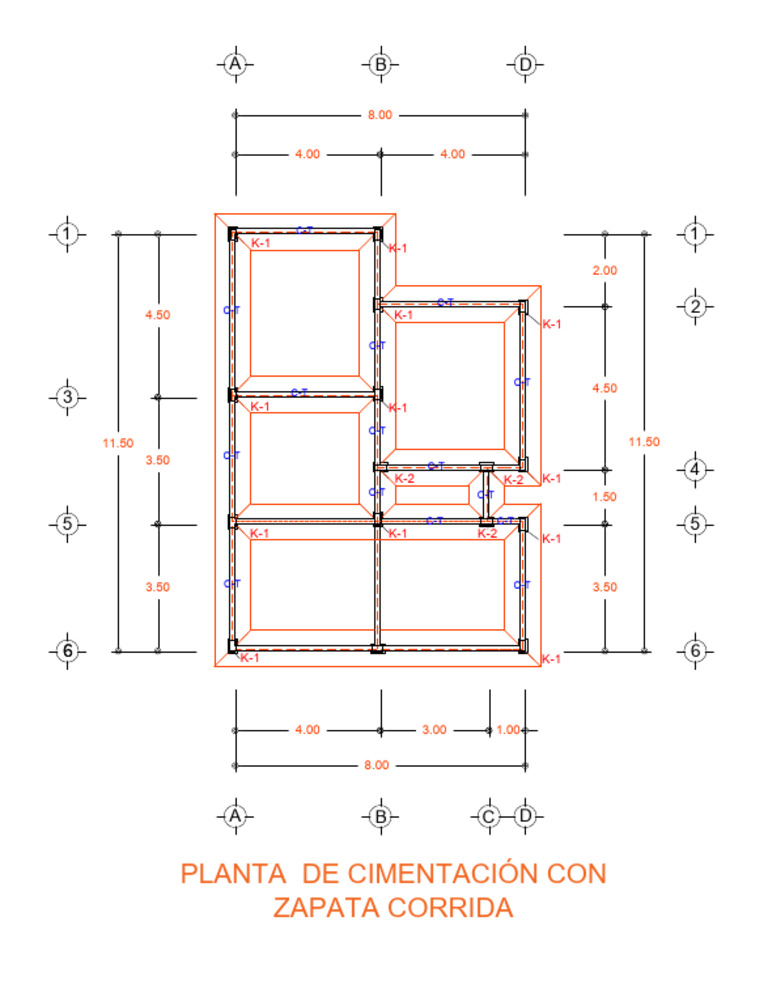 Planta De Cimentación Con Zapata Corrida Pdf