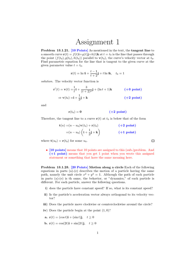 Assignment 1 Sol | PDF