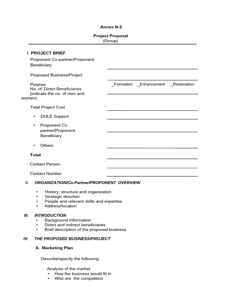 Annex N-2 Project Proposal (Group) | PDF