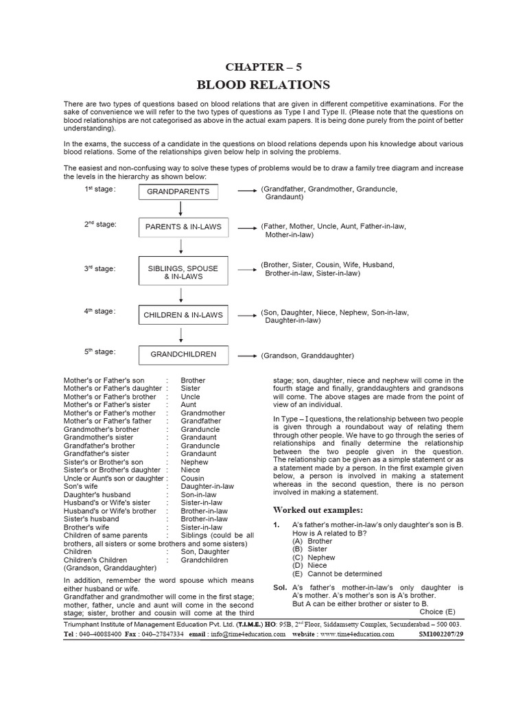 SM1002207 Chapter-5 Blood Relations | PDF