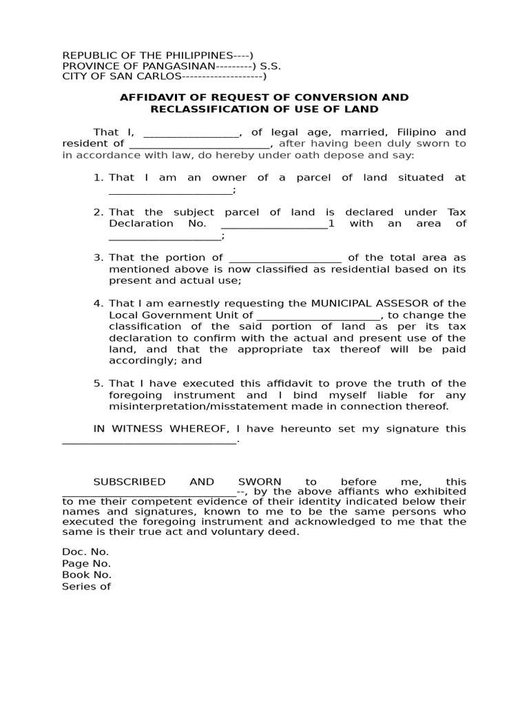 Affidavit of Request For Conversion-Tax Dec1 | PDF