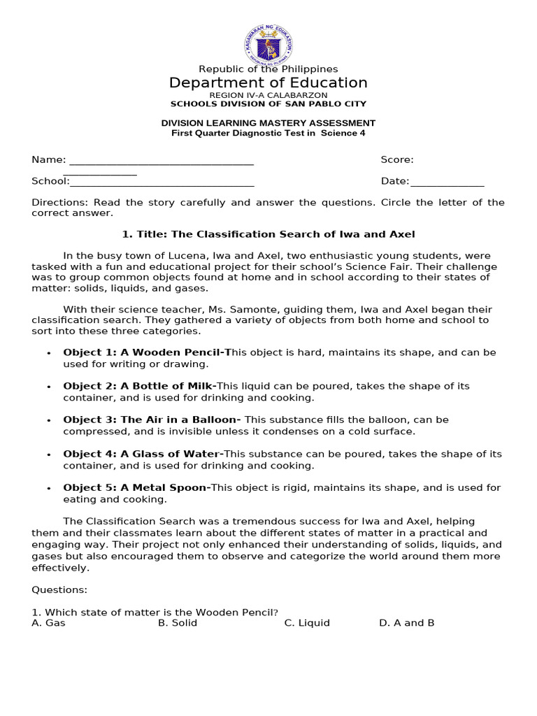 Science Grade 4 | PDF
