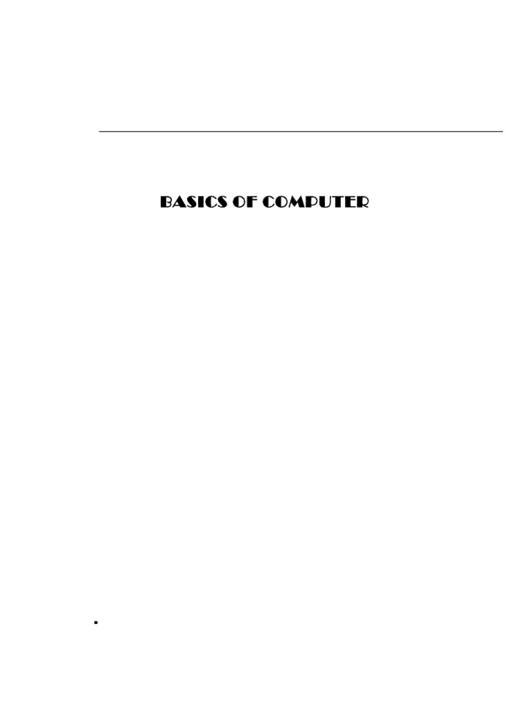 UNIT 1 - Basics of Computer | PDF