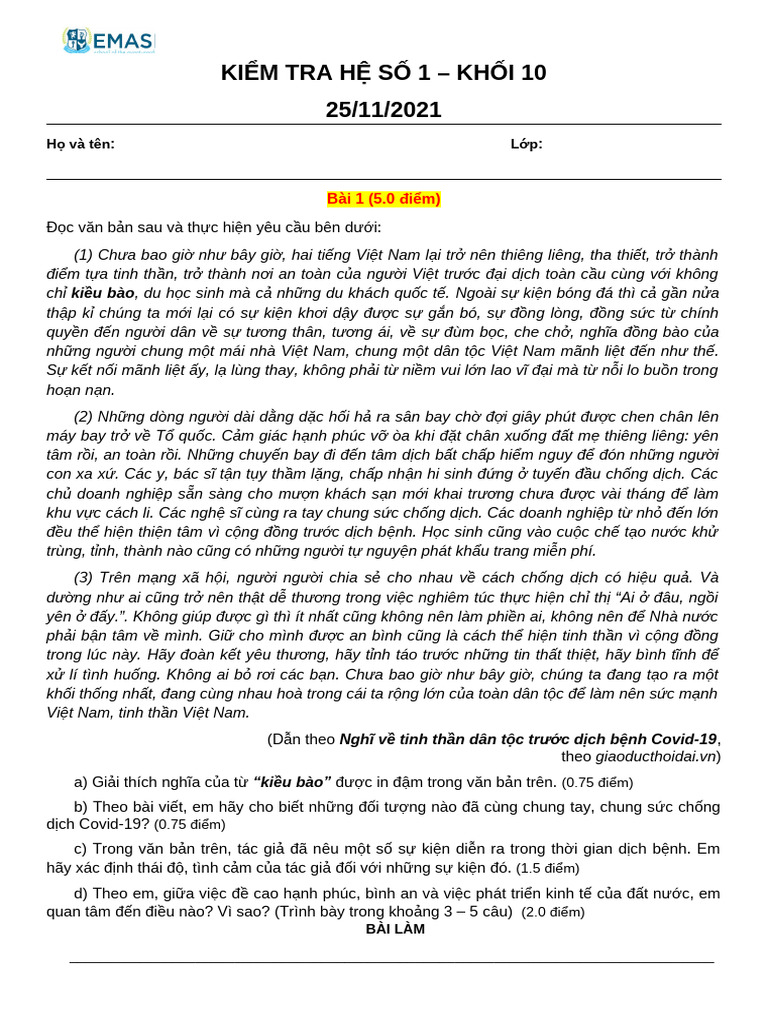 10 - kt Hệ Số 1 - đọc Hiểu1 | PDF