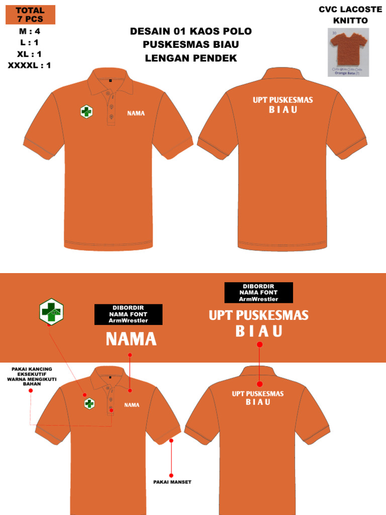 Desain 01 Kaos Polo Puskesmas Biau-1 | PDF