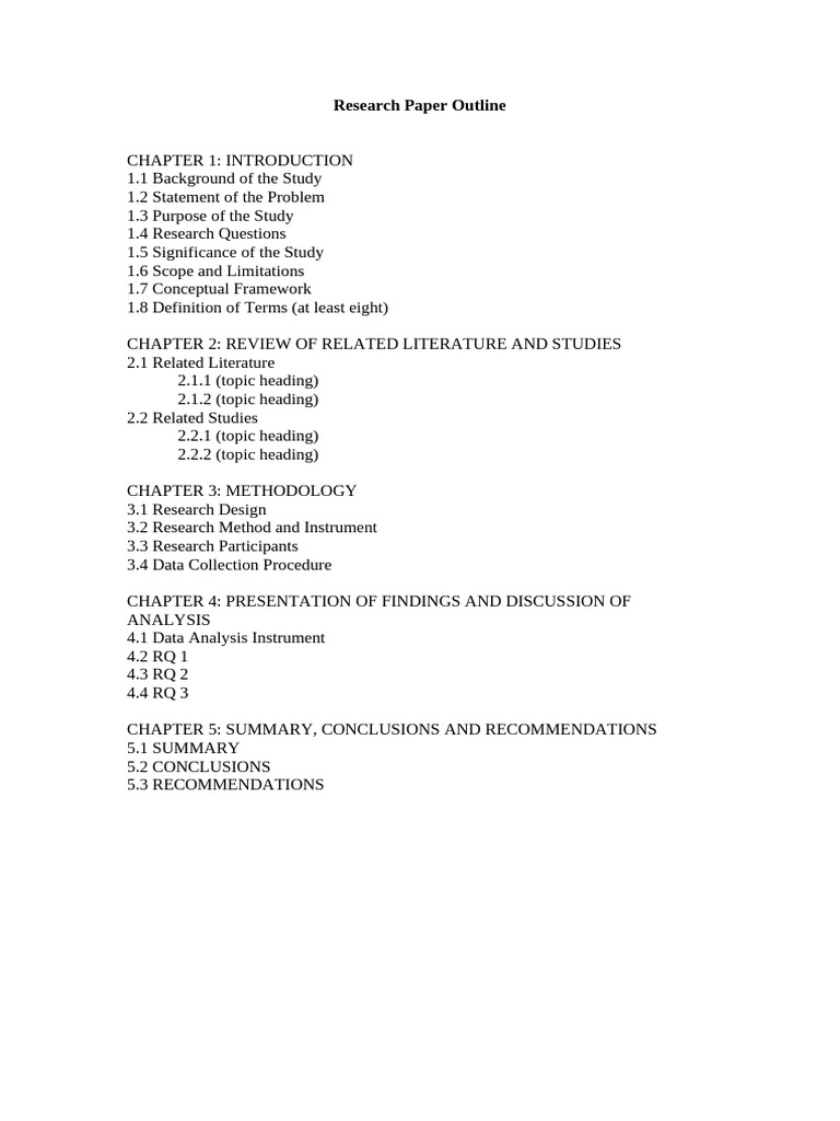 Research Paper Outline | PDF