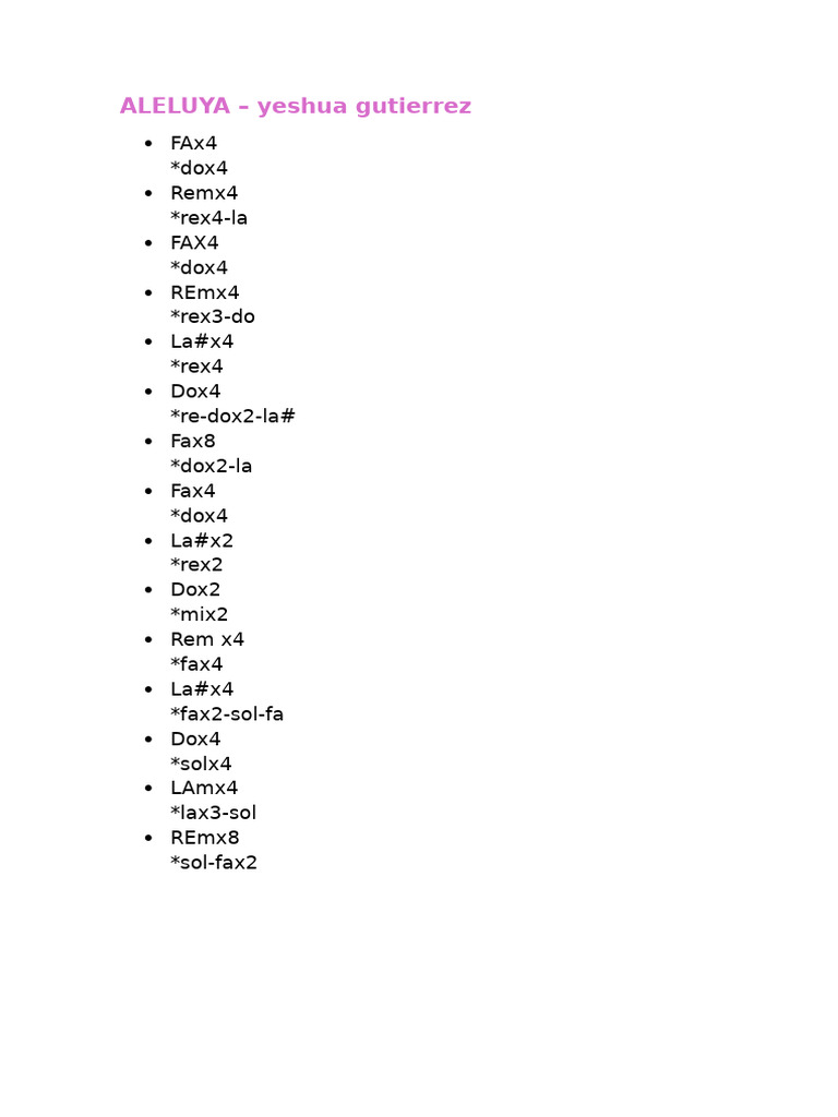 Aleluya Acordes y Notas Fa | PDF