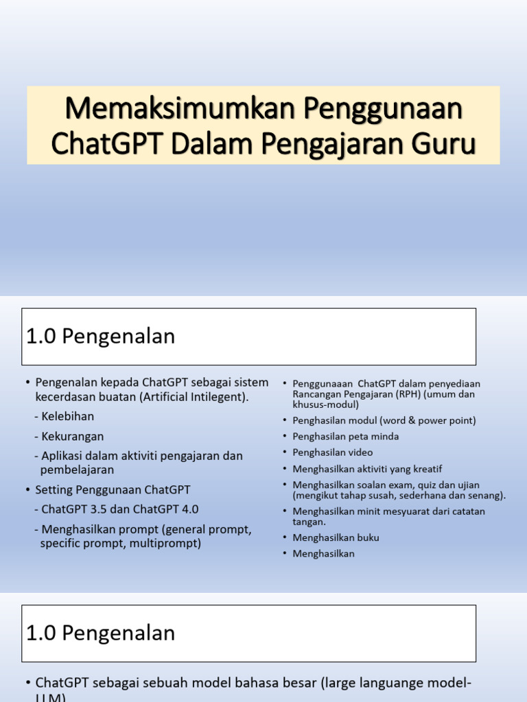 Memaksimumkan Penggunaan Chat GPT Dalam Pengajaran 19102023 | PDF