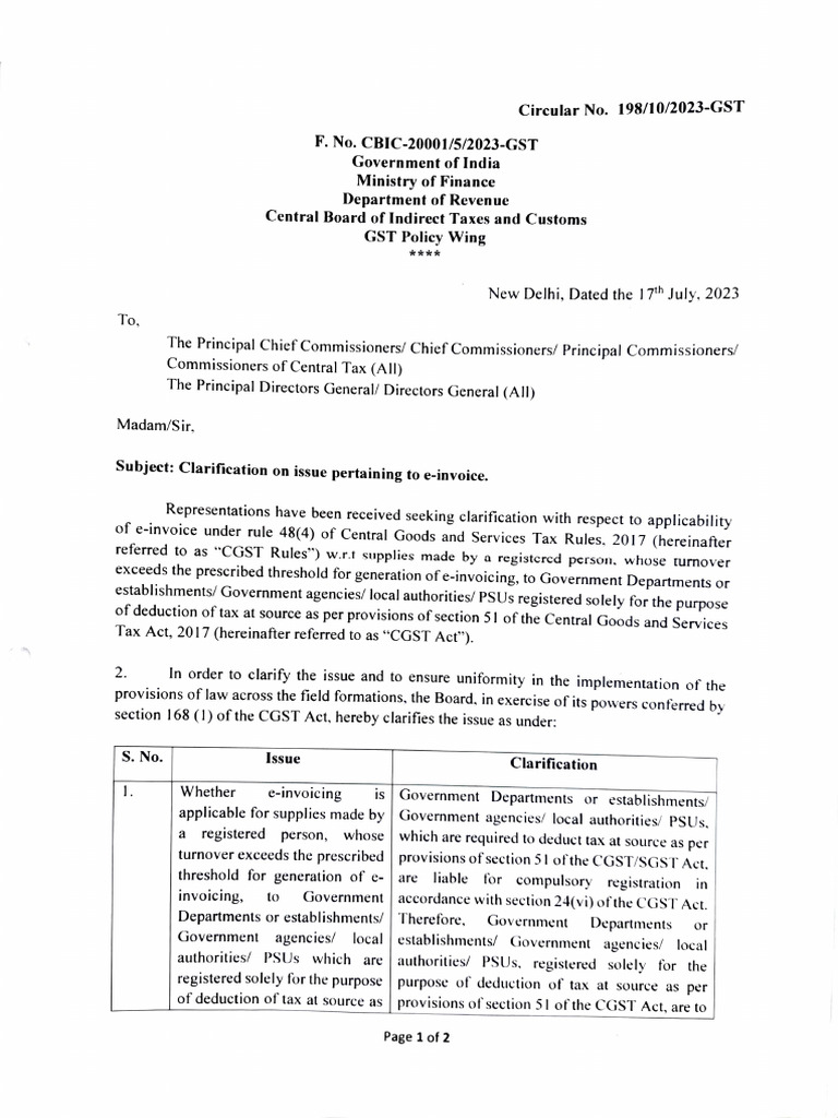GoI Circular GST | PDF
