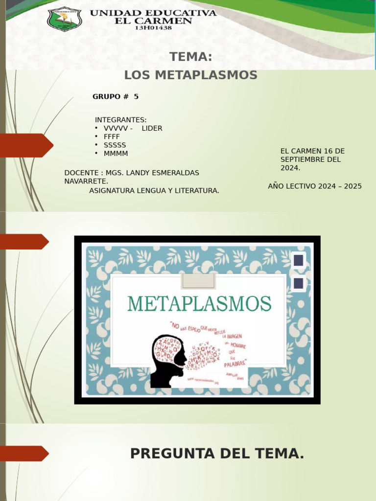 Diapositivas Modelo Metaplasmos - Landy | PDF