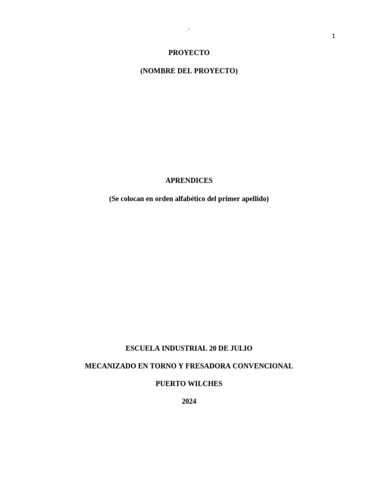 FORMATO PROYECTO modelo | PDF