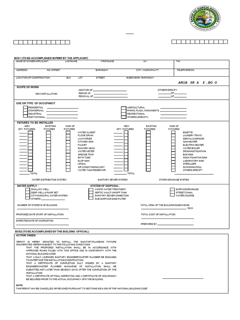 Sanitary_Plumbing-Permit-Form | PDF