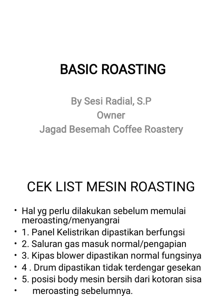 Materi 5 - BASIC ROASTING | PDF