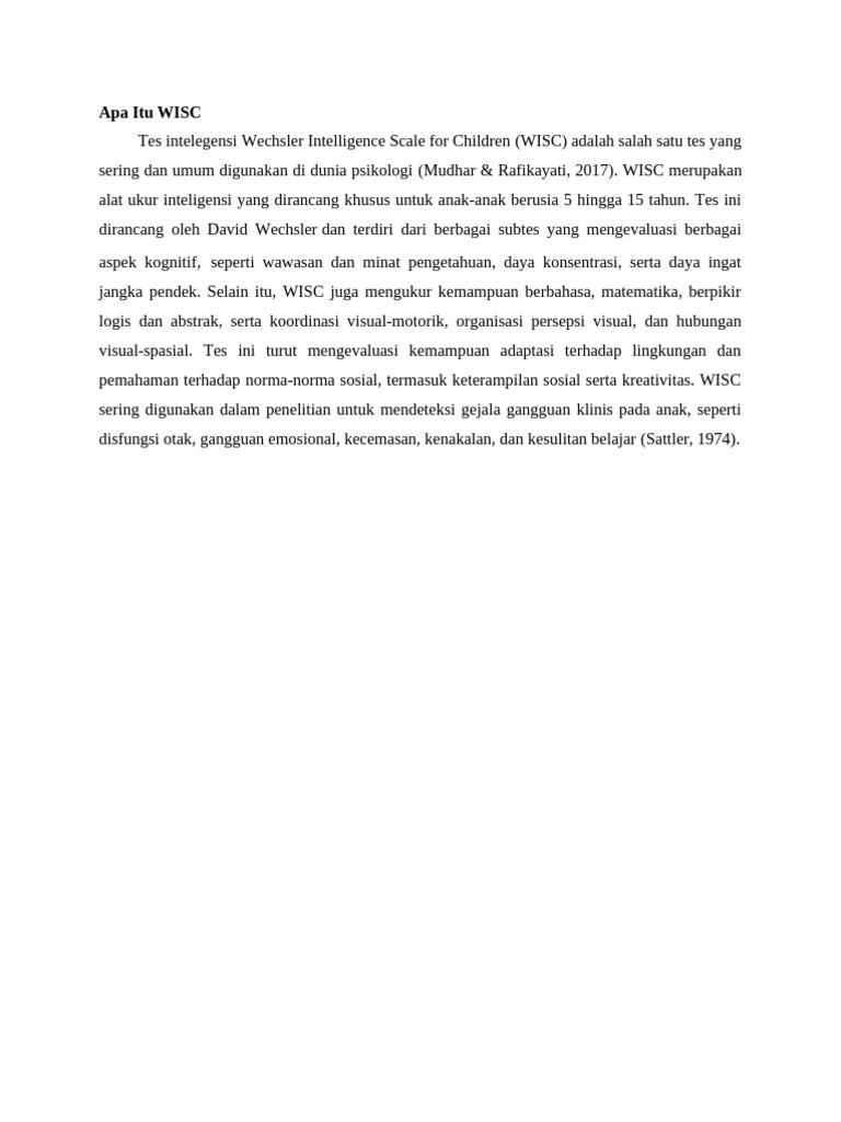 Apa Itu WISC | PDF