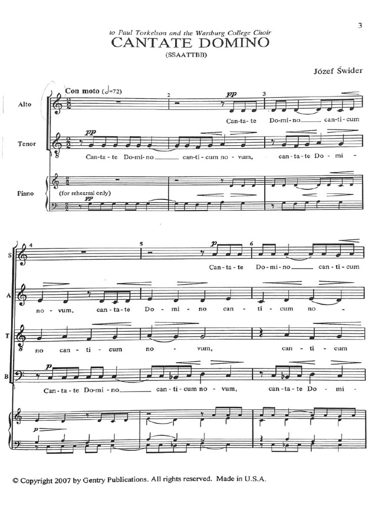 Cantate Domino Pdf
