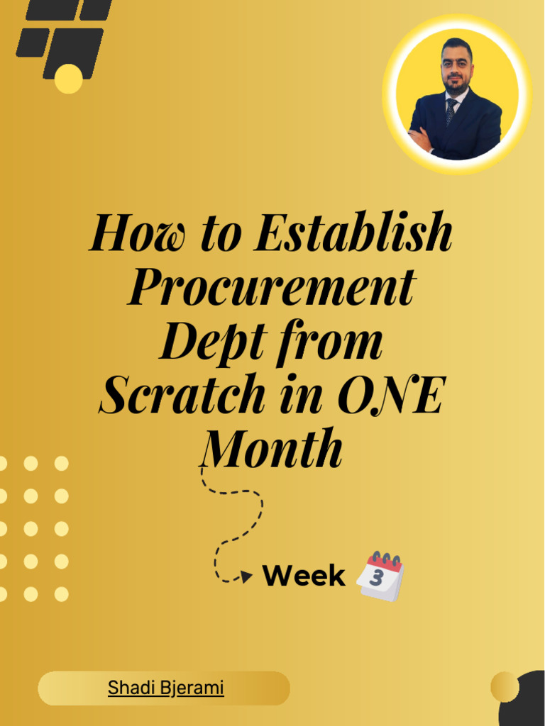 How To Establish Procurement Dept - Week 3 | PDF