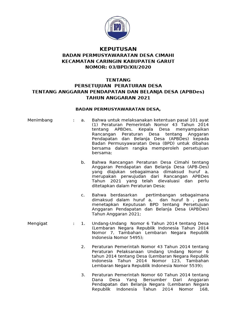 KEP - BPD TTG RAPB-Des 2021-1 | PDF